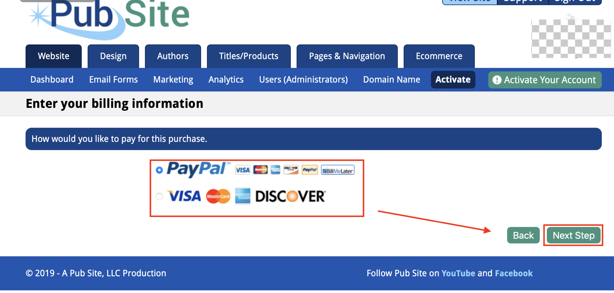 Activating Your Account - Pub Site Help